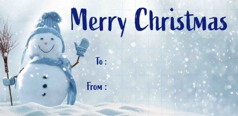 Free printable Christmas Address Label Template 4"X2"
