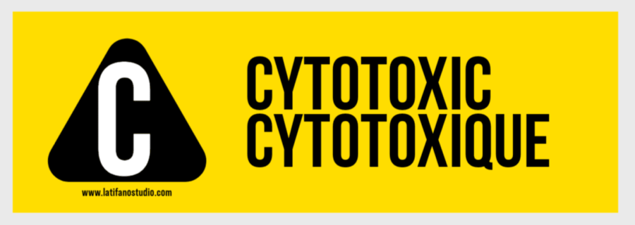 Printable cytotoxic warning label 3″ x 1" > Instant download